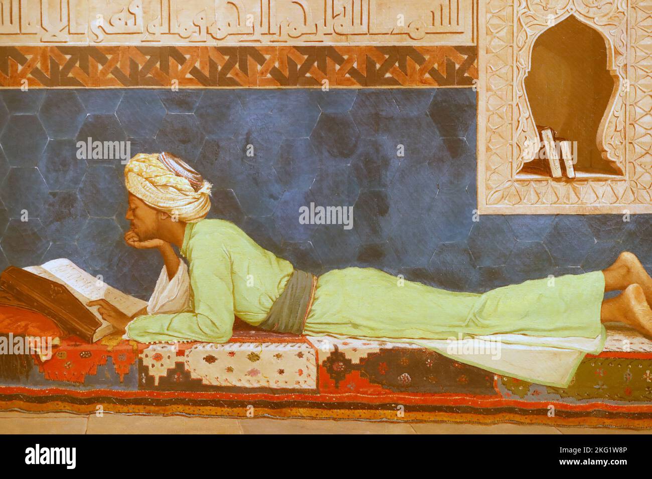 Louvre Abu Dhabi art and civilisation museum. Young Emir Studying. 1878 ...