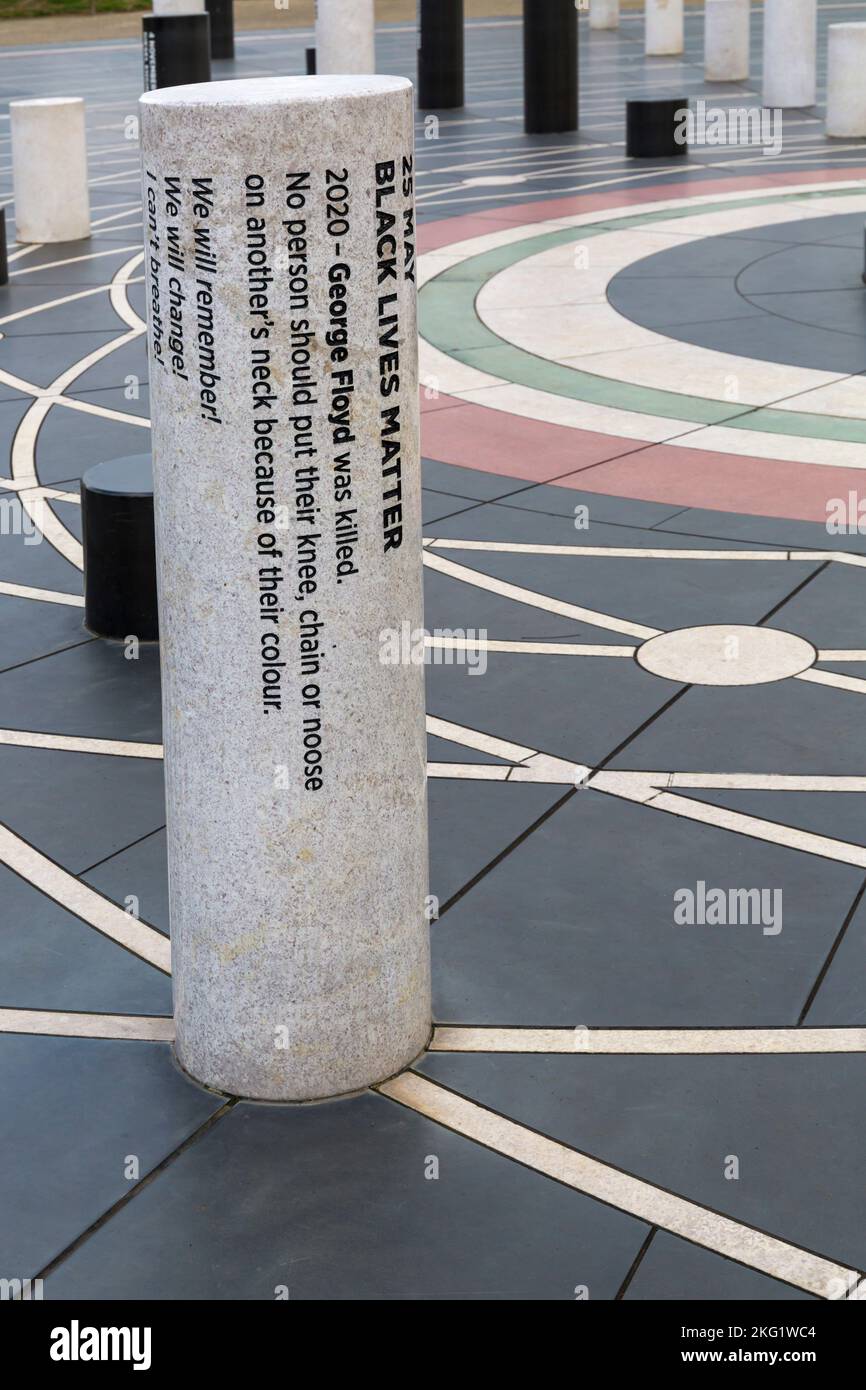 25 May Black Lives Matter pillar at The Milton Keynes Rose in Campbell ...