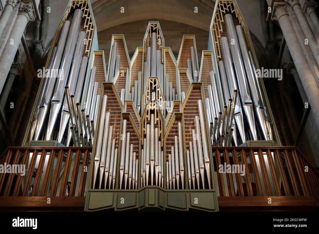 Saint Pierre cathedral. The new organ pipes is a work of the Metzler ...