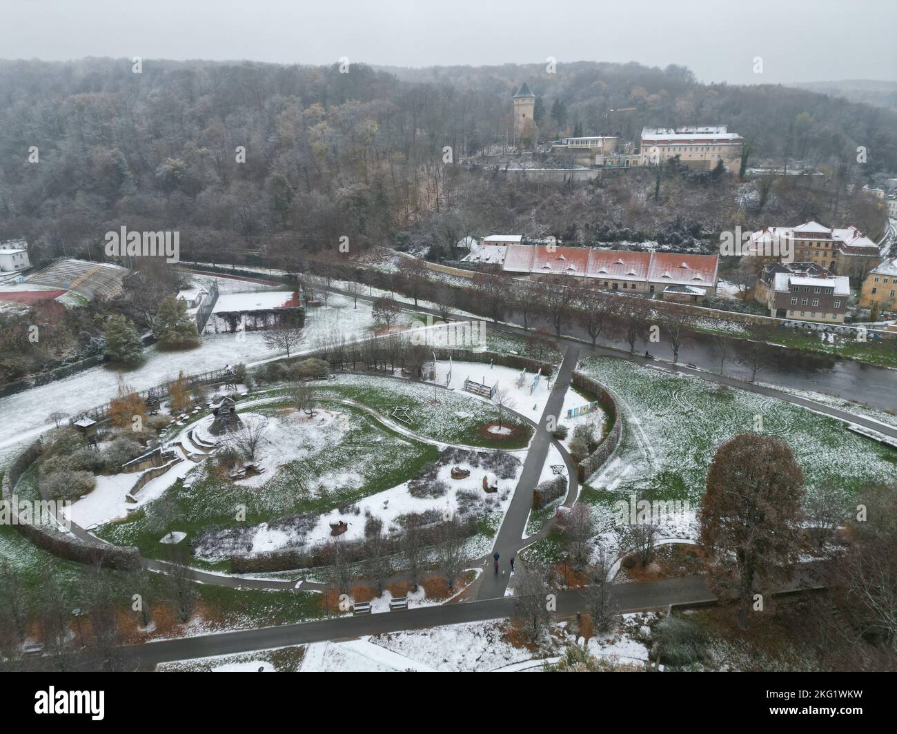 Gera, Germany. 21st Nov, 2022. Little snow can be seen in the ...