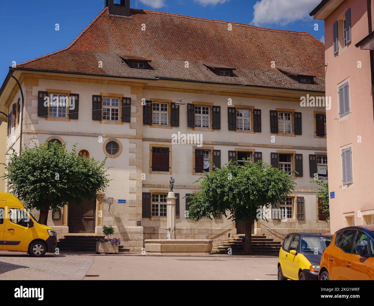 DELEMONT SWITZERLAND, JULY 5, 2022: historical Buildings in the city ...