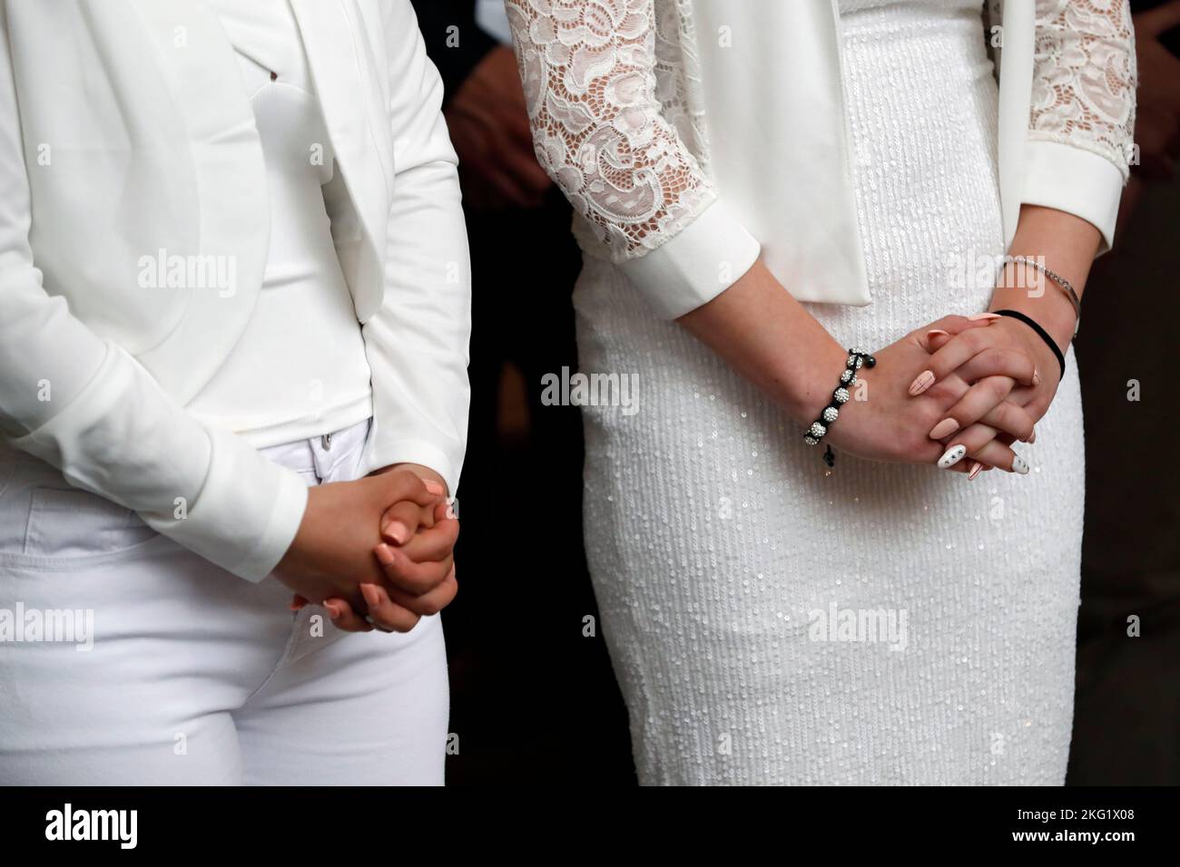 Roman catholic confirmation ceremony in church. Switzerland Stock Photo ...