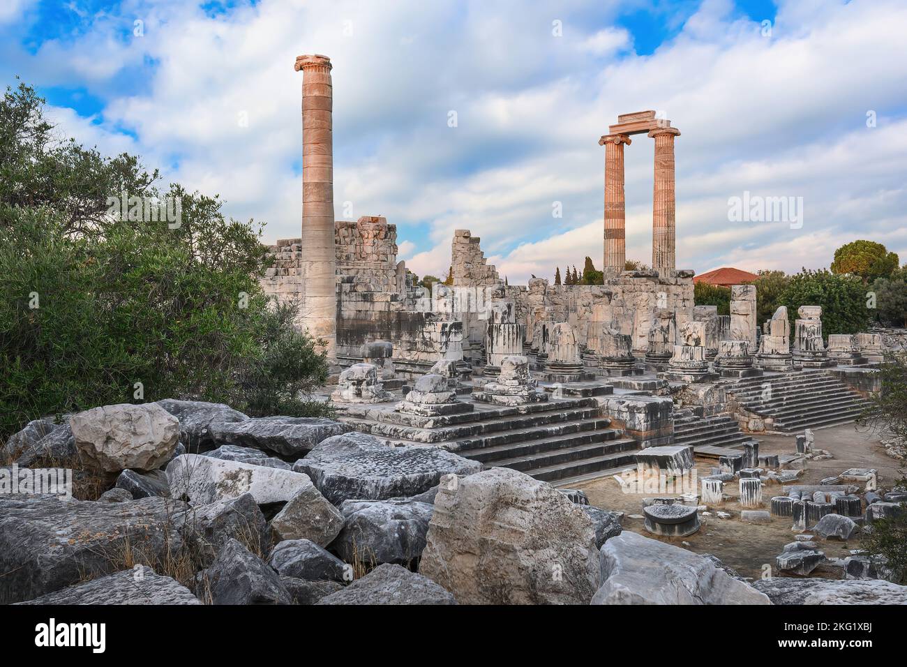 Temple of Apollo in Didyma Ancient City at sunrise in Didim, Turkey ...