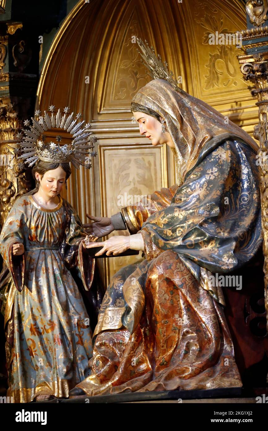 Iglesia del Salvador (Sevilla). Saint Anne teaching the young Virgin to ...