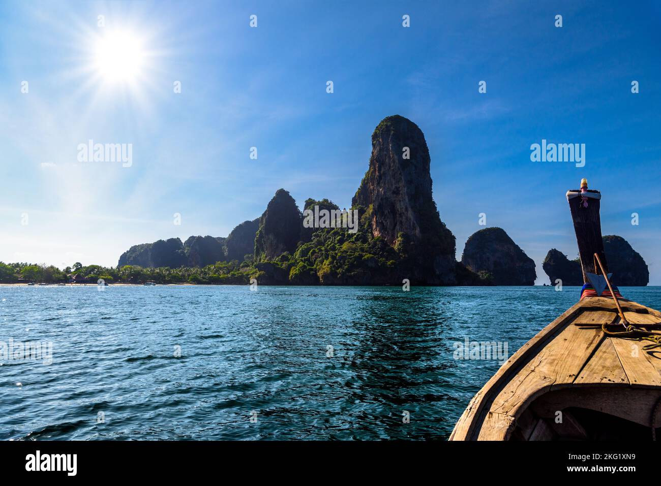 Rocky mountain in the water, Ko Rang Nok, Ao Phra Nang Beach, Ao Nang ...