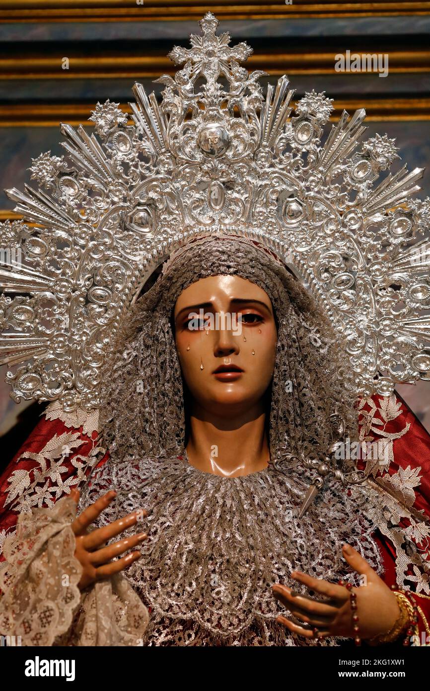 Santo Christo church. Virgin Mary statue. Spain Stock Photo - Alamy