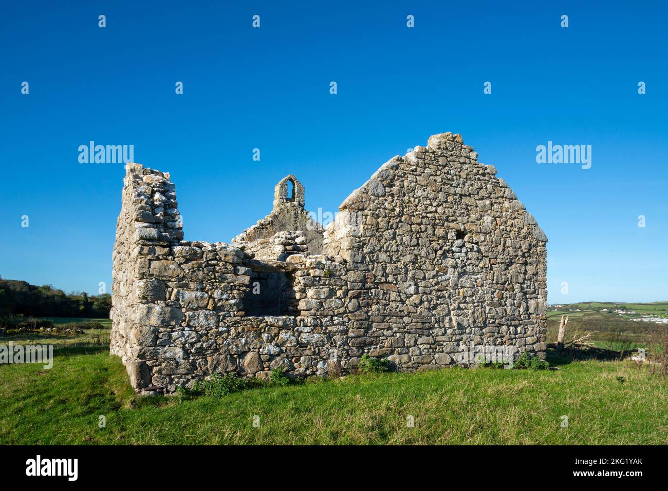 Capel Lligwy, a 12th century ruined building near Moelfre on the coast ...
