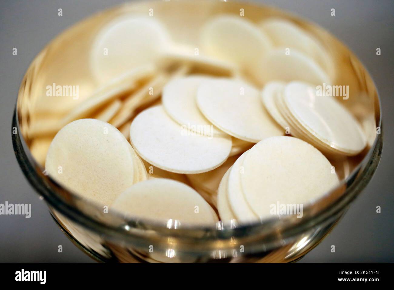 Catholic mass. Eucharist table with the liturgical items.Ê France Stock ...