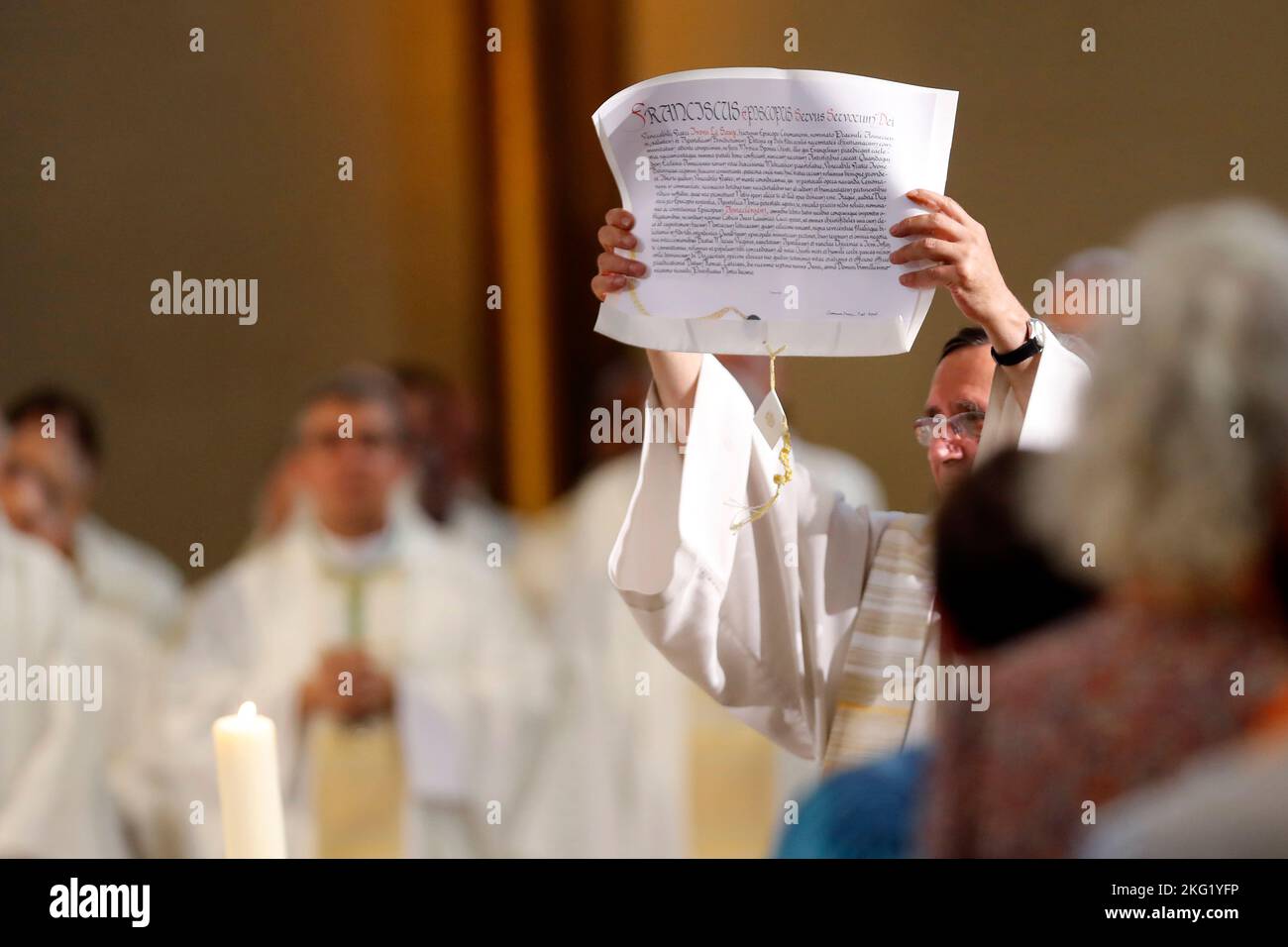 Saint Maurice church. The installation Mass of Bishop Yves Le Saux ...