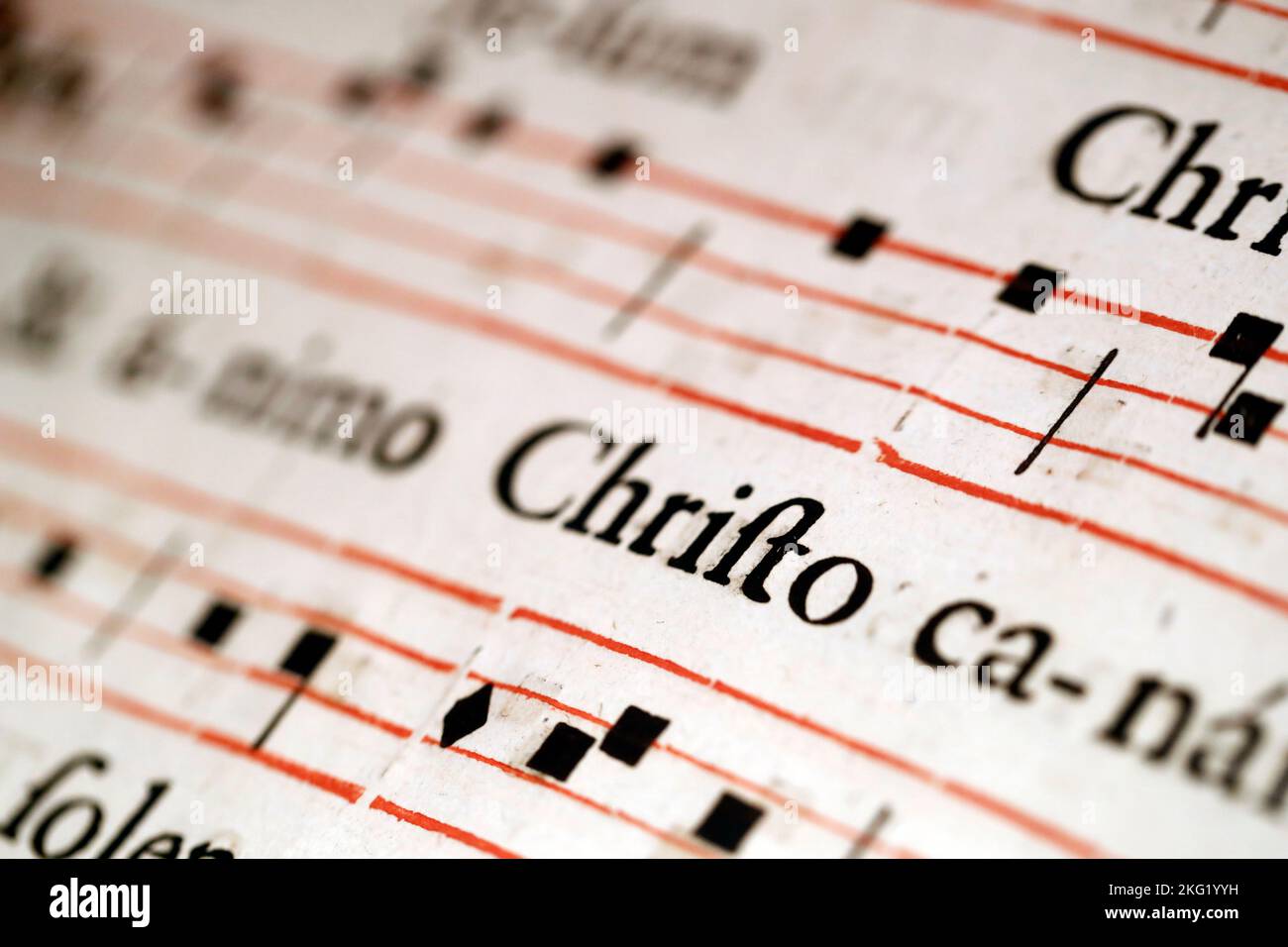 Antiphonary : Catholic liturgical song book. Close up. Saint Nicolas de ...