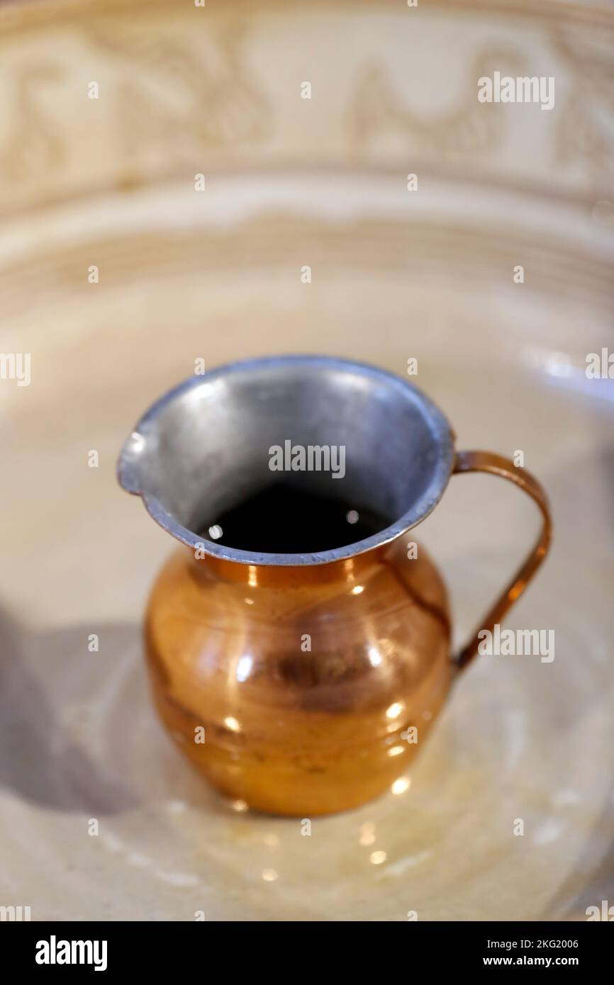 Baptistry in a catholic church. Sacrament of baptism. France Stock ...