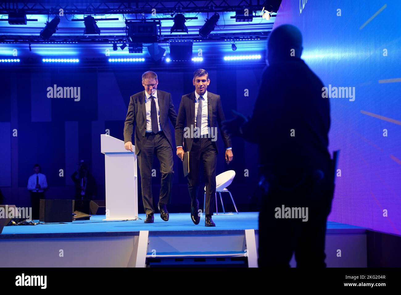 Prime Minister Rishi Sunak leaves with Tony Danker, Director-General ...