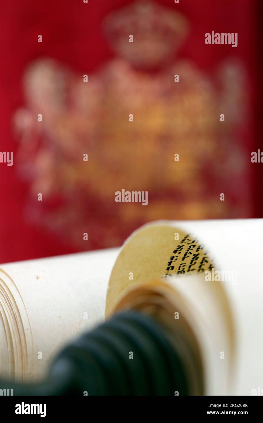 Small Torah scrolls. Symbol of Jewish identity and Judaism Stock Photo ...