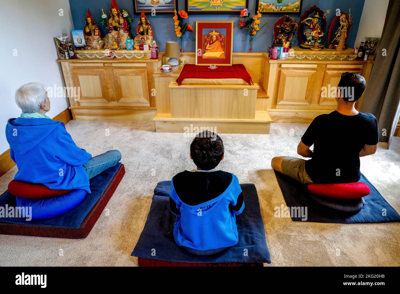 Meditation in a buddhist temple in western France Stock Photo - Alamy