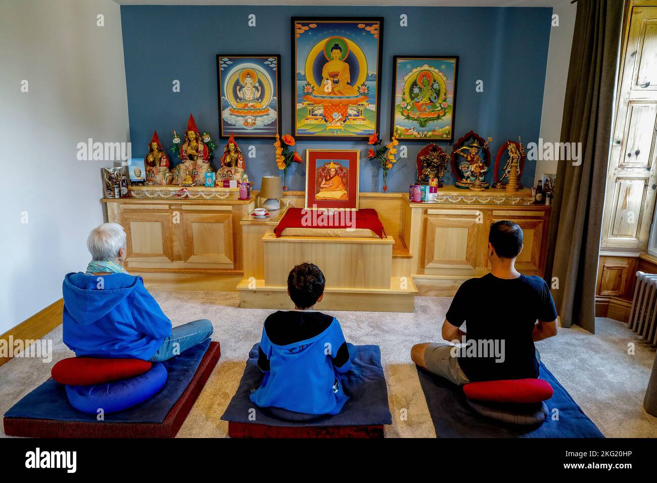 Meditation in a buddhist temple in western France Stock Photo - Alamy