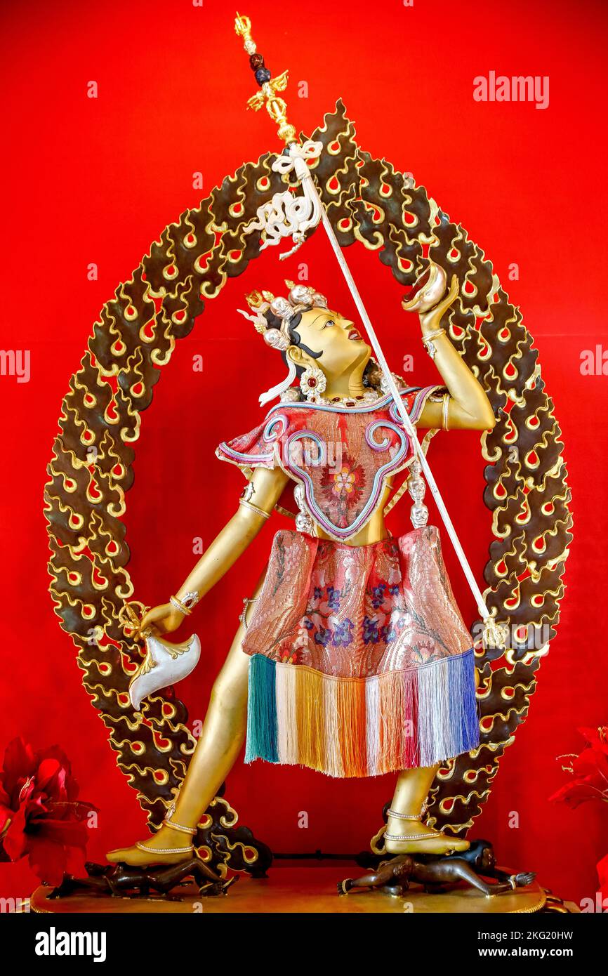 Vajrayogini statue in a buddhist temple in western France Stock Photo ...