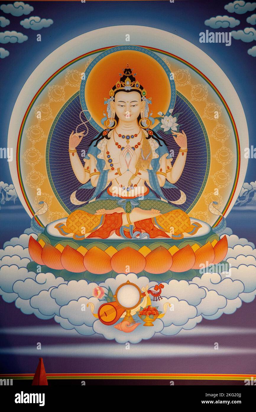 Tangka in a buddhist temple in western France Stock Photo - Alamy