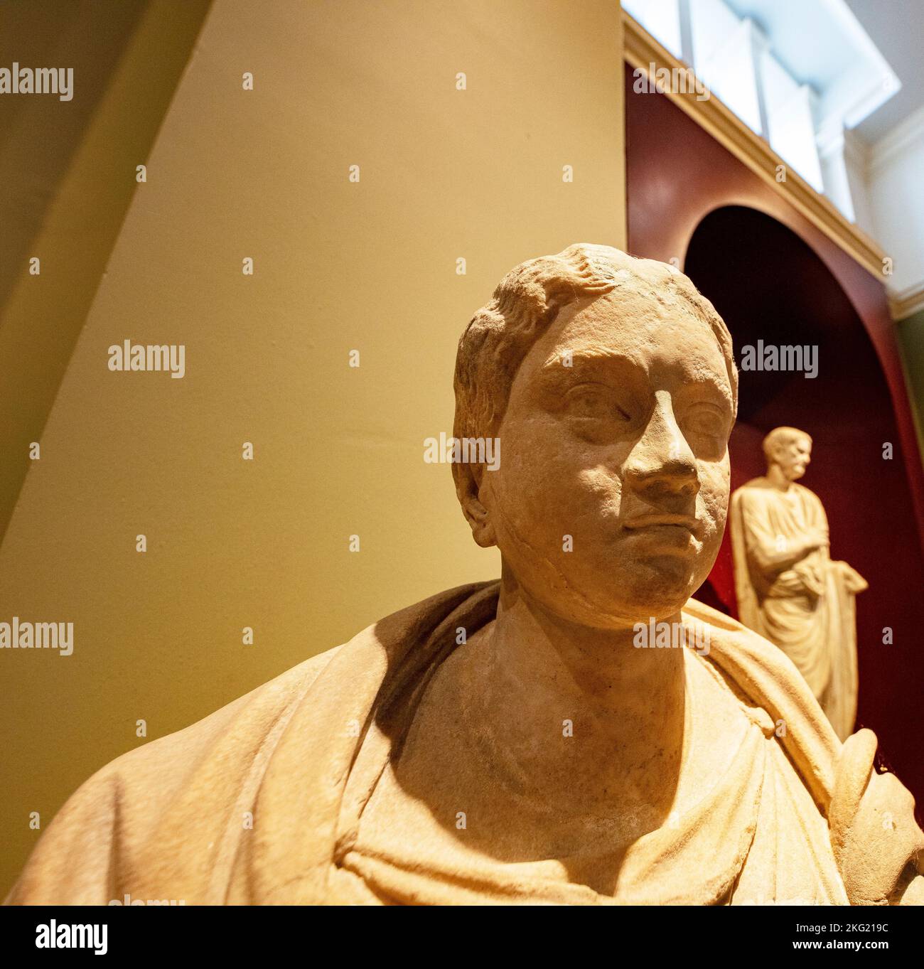 Interior of the Ashmolean Museum in Oxford; the gallery of Greek and ...