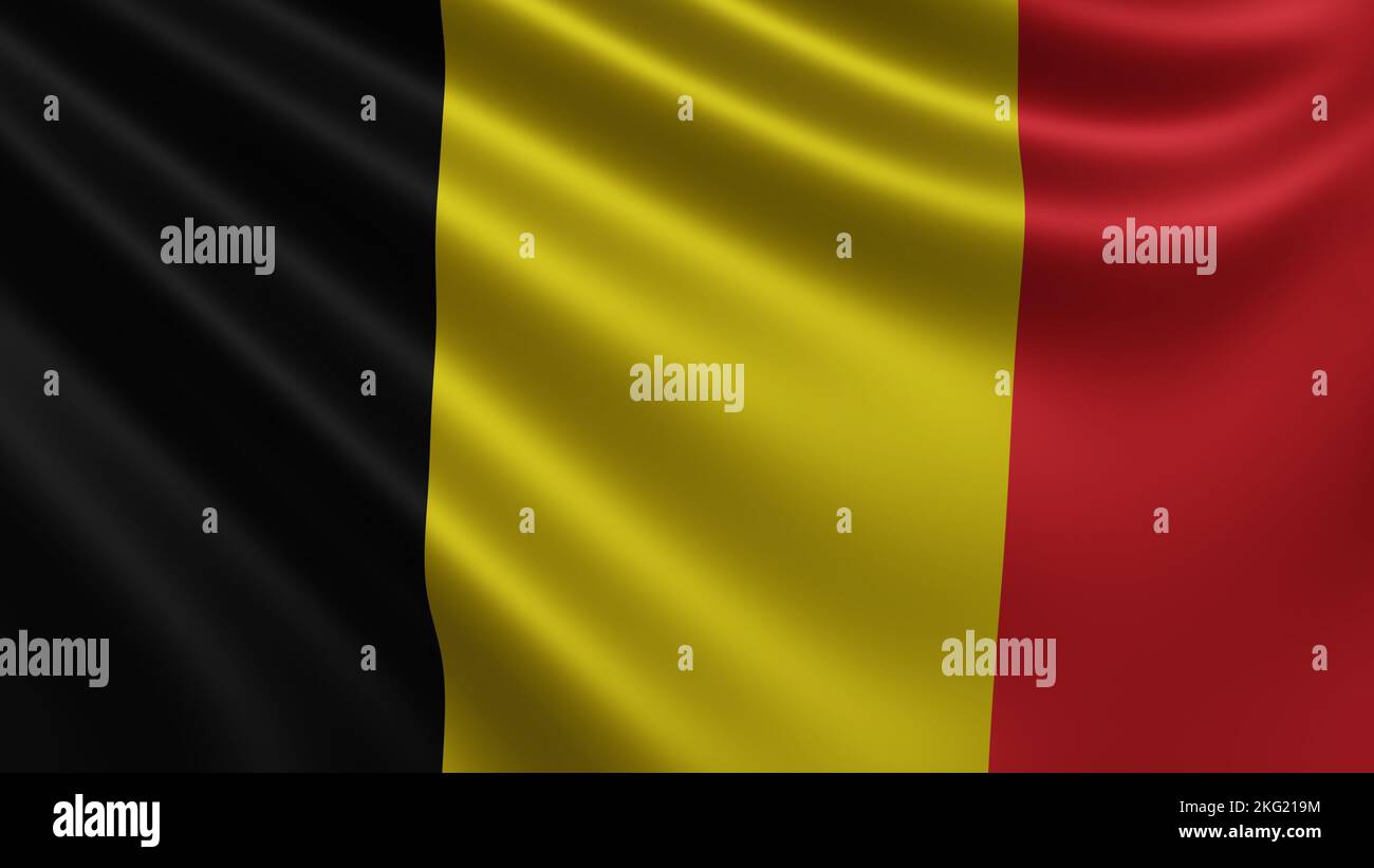 Belgium flag in waving textured hi-res stock photography and images - Alamy