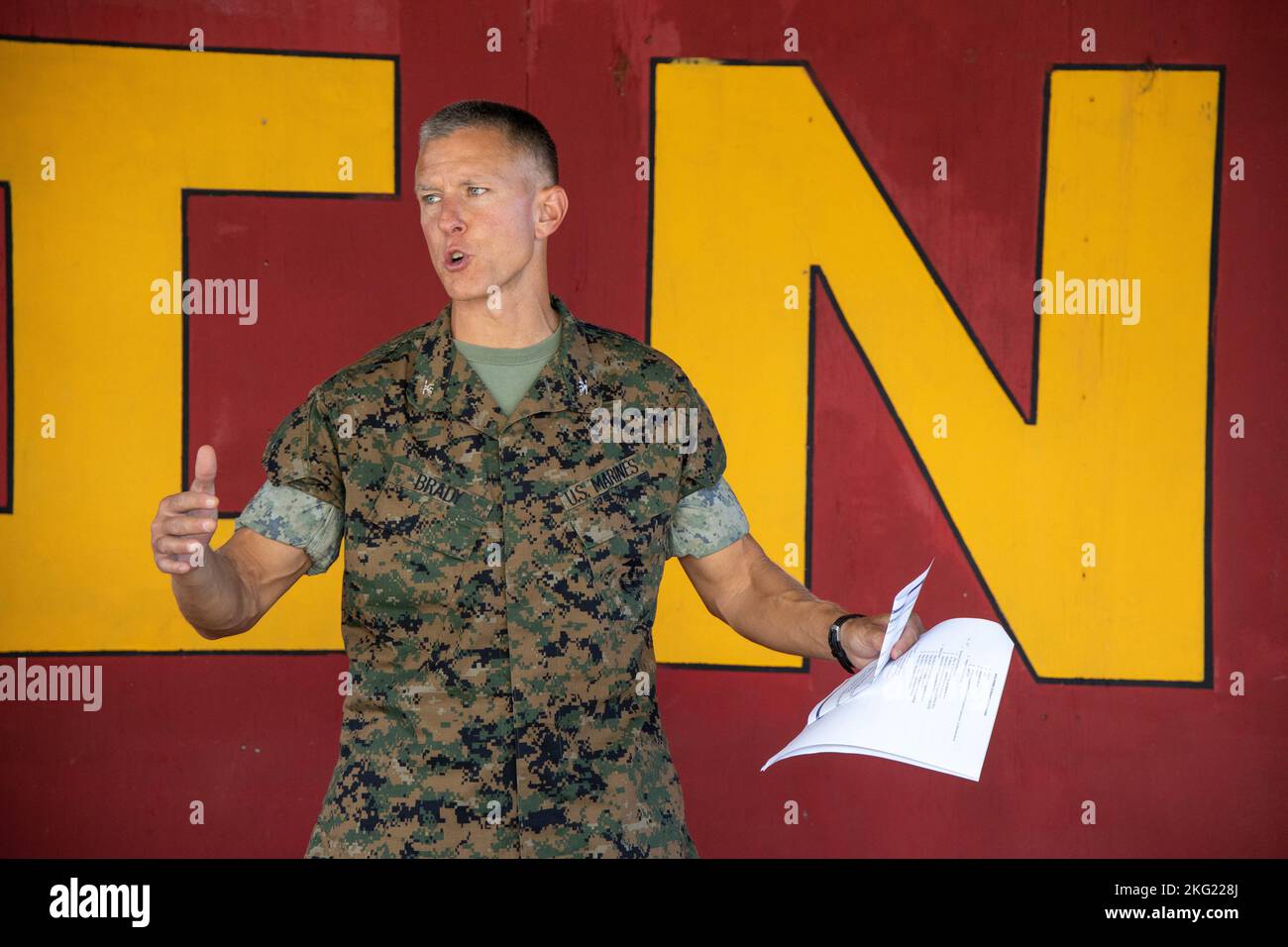 U.S. Marine Corps Col. Timothy Brady, commanding officer, 3d Marine ...