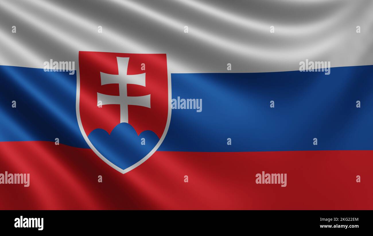 Slovakia flag flutters in wind hi-res stock photography and images - Alamy