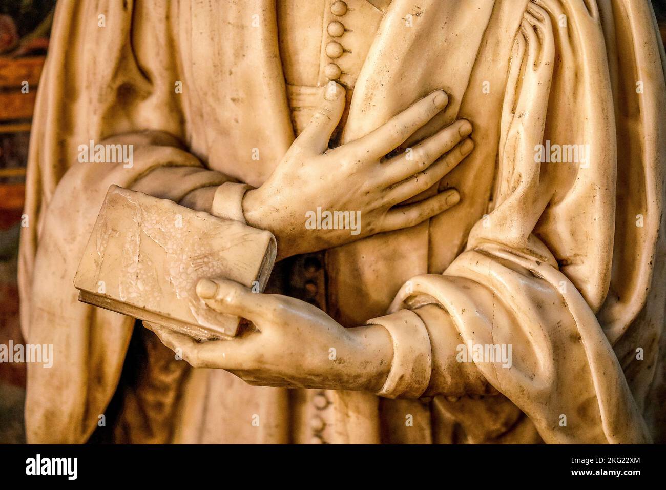 Detail of a cleric's statue in Saint-Germain-l'Auxerrois catholic ...