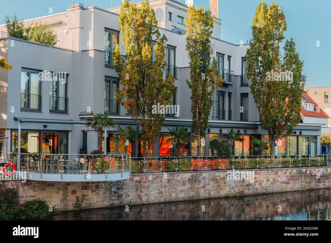 River On Sunset. Townhouses Buildings And Multi-floor Home At ...