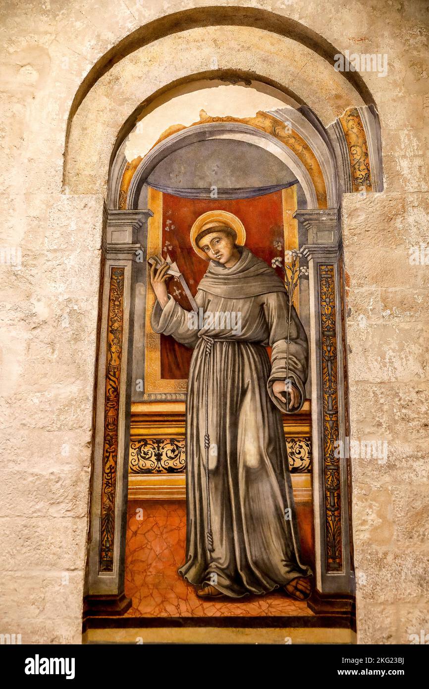 Fresco depicting a Dominican monk in Bari, Italy Stock Photo - Alamy