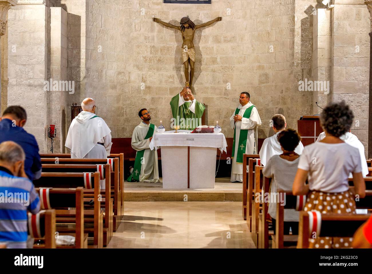 Morning mass in the Dominican church next to Saint Nicola's basilica in ...