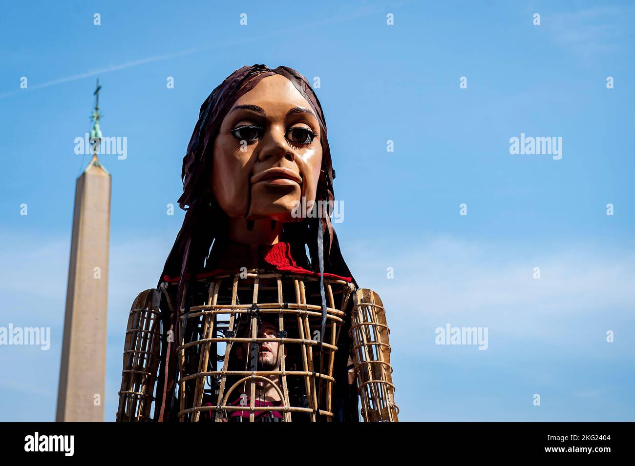 Journey of Little Amal. A 3.5 metre-tall puppet representing Amal, a ...