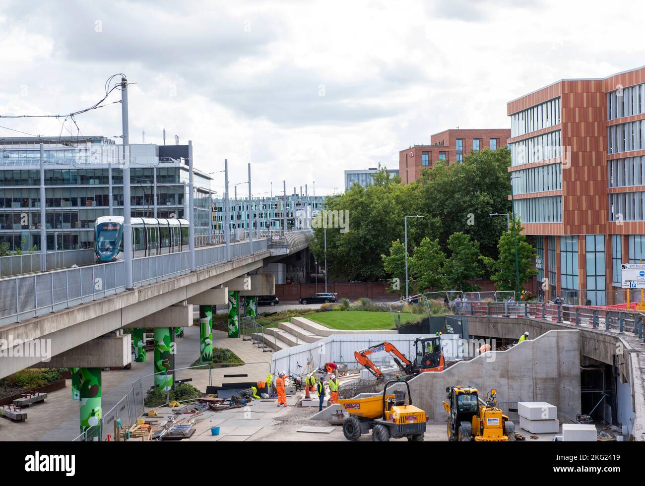 New public realm on Sussex Street on the South Side of Nottingham City ...
