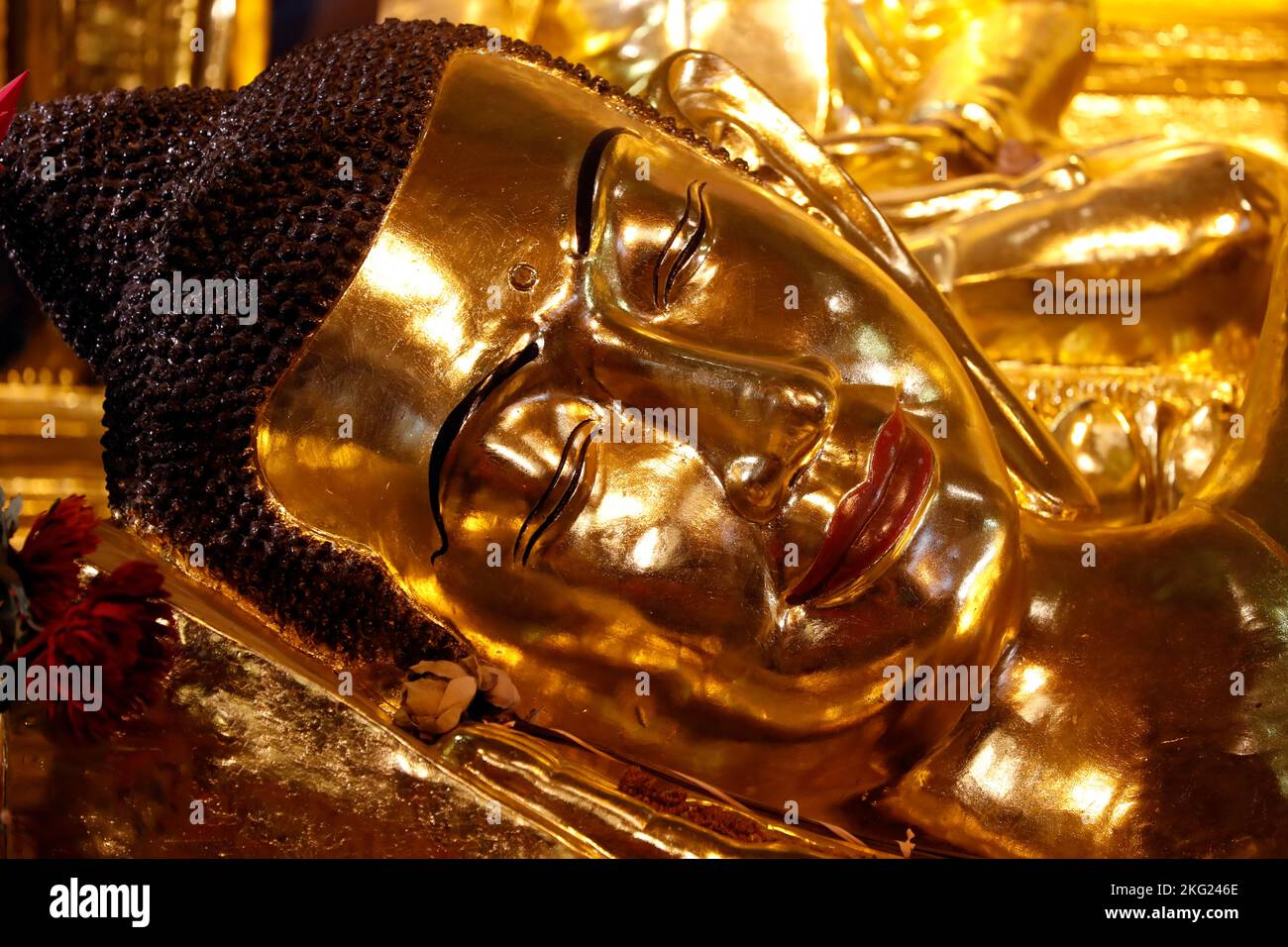 Wat Botum temple. Golden Buddha statue. Phnom Penh. Cambodia Stock ...