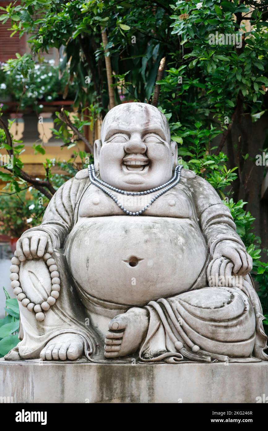 Smiling Buddha or big happy Maitreya Buddha statue. Wat Ounalom ...