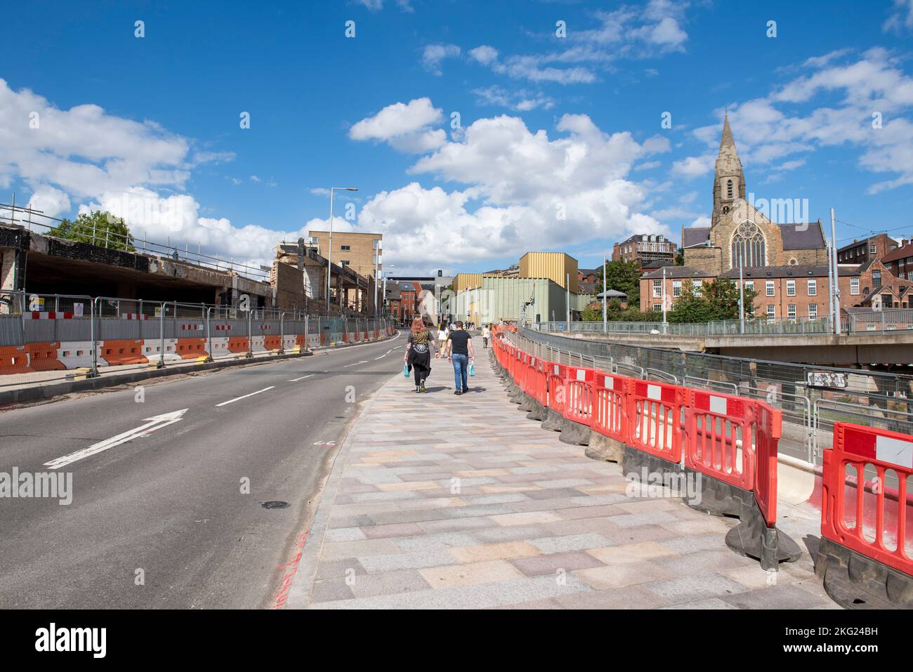 Summer day at Middle Hill in the South Side of Nottingham City Centre ...