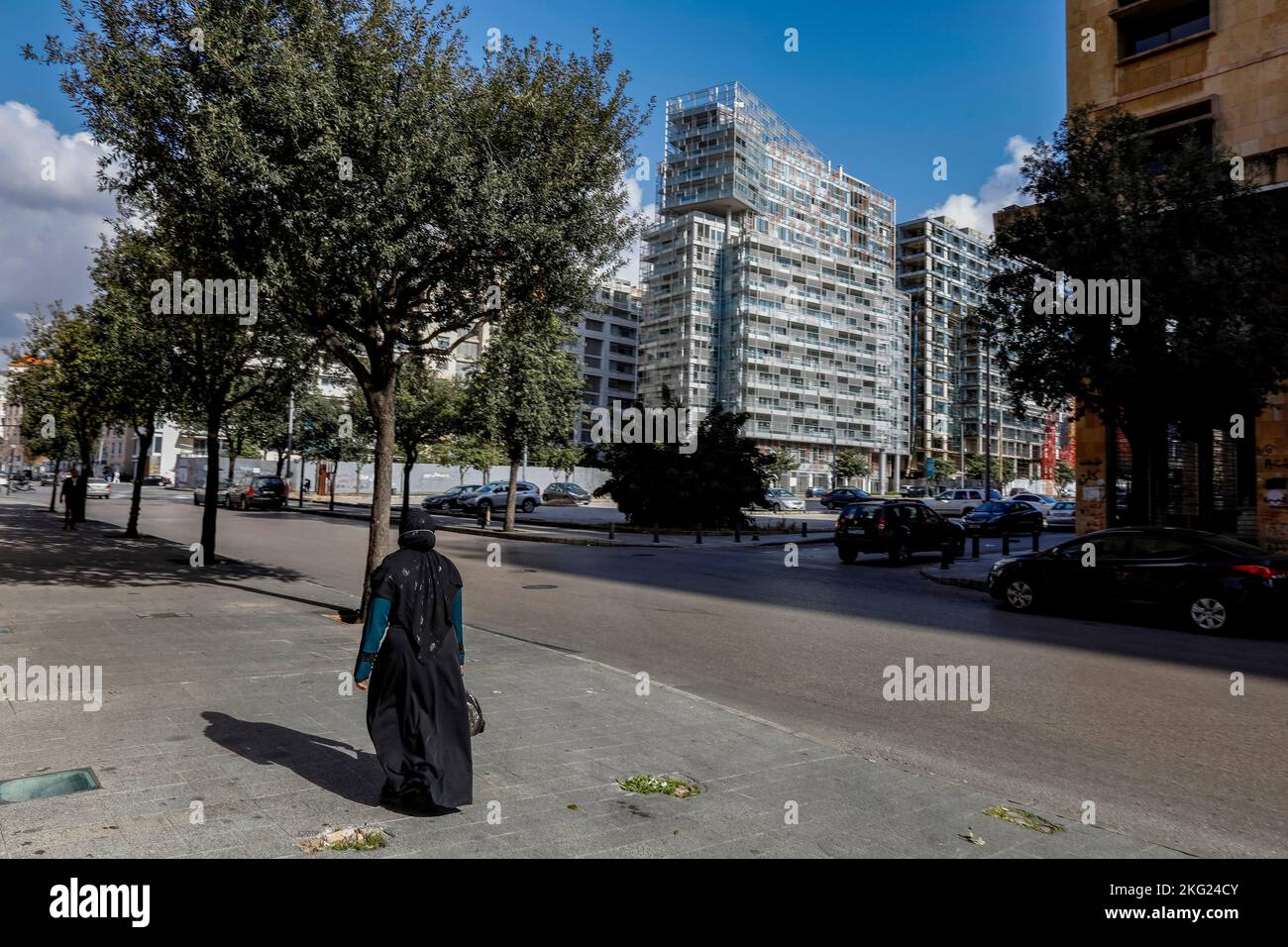 Muslim woman walking in a street, Beirut, Lebanon Stock Photo - Alamy