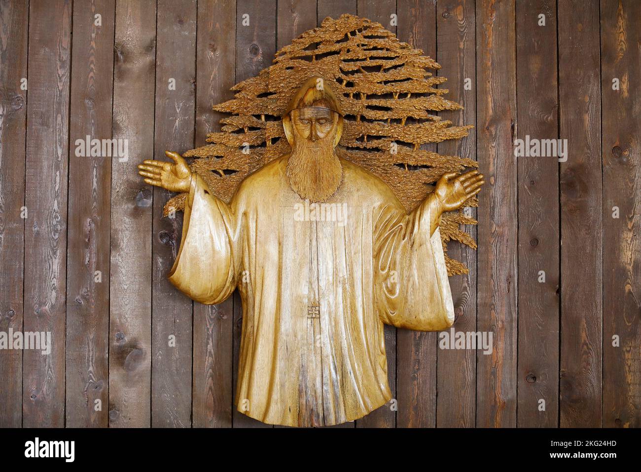 Relief in Saint Charbel's monastery church in Bekaa Kafra, his native ...
