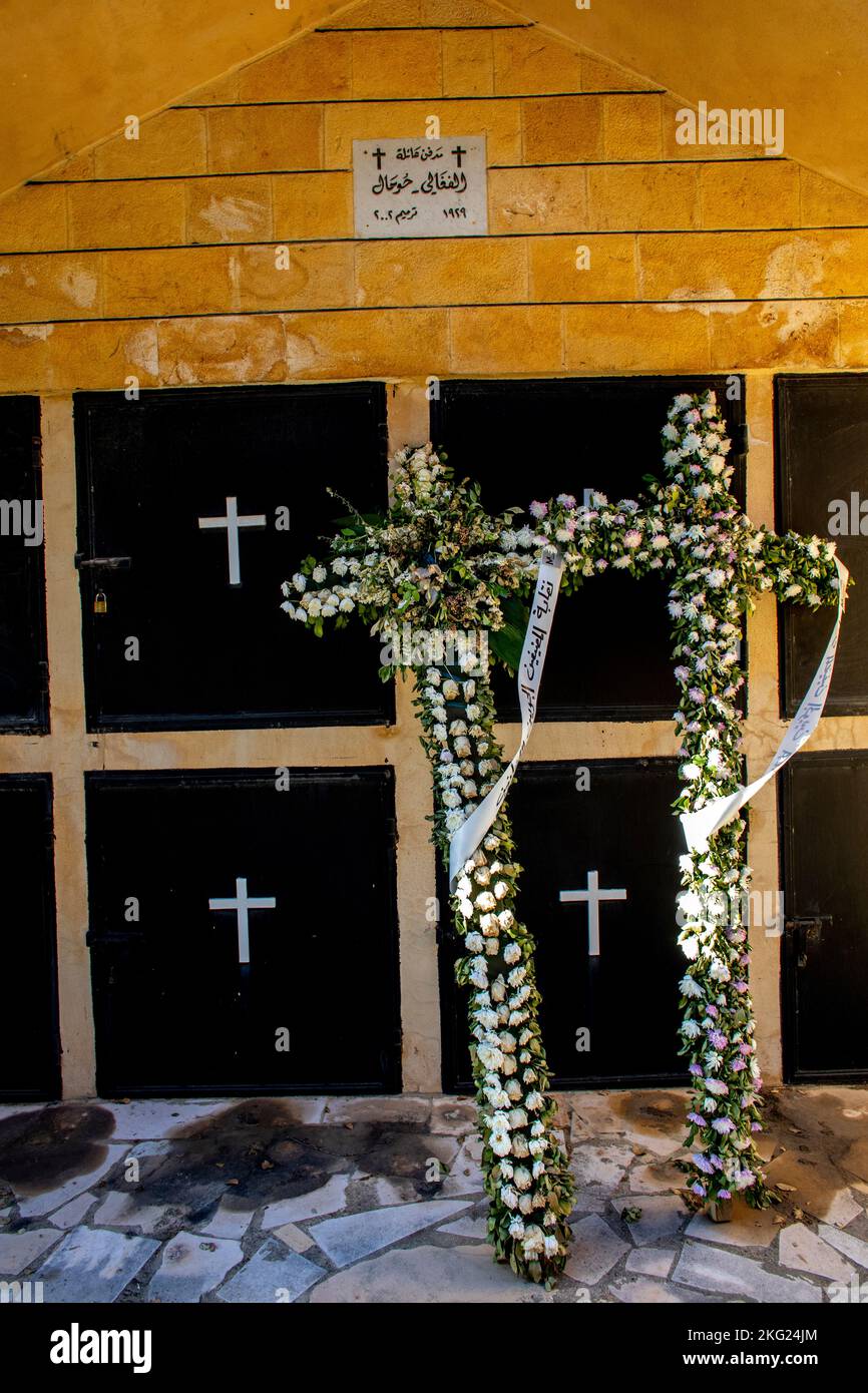 Maronite christian cemetery in Houmal, Lebanon Stock Photo - Alamy