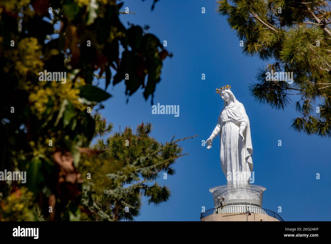 Our Lady of Lebanon statue, Harissa, Lebanon Stock Photo - Alamy