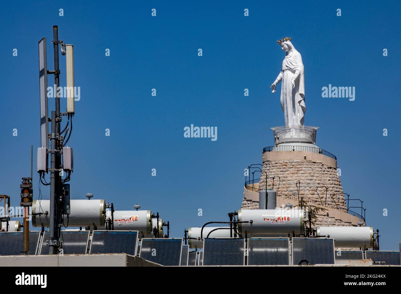 Our Lady of Lebanon statue, Harissa, Lebanon Stock Photo - Alamy