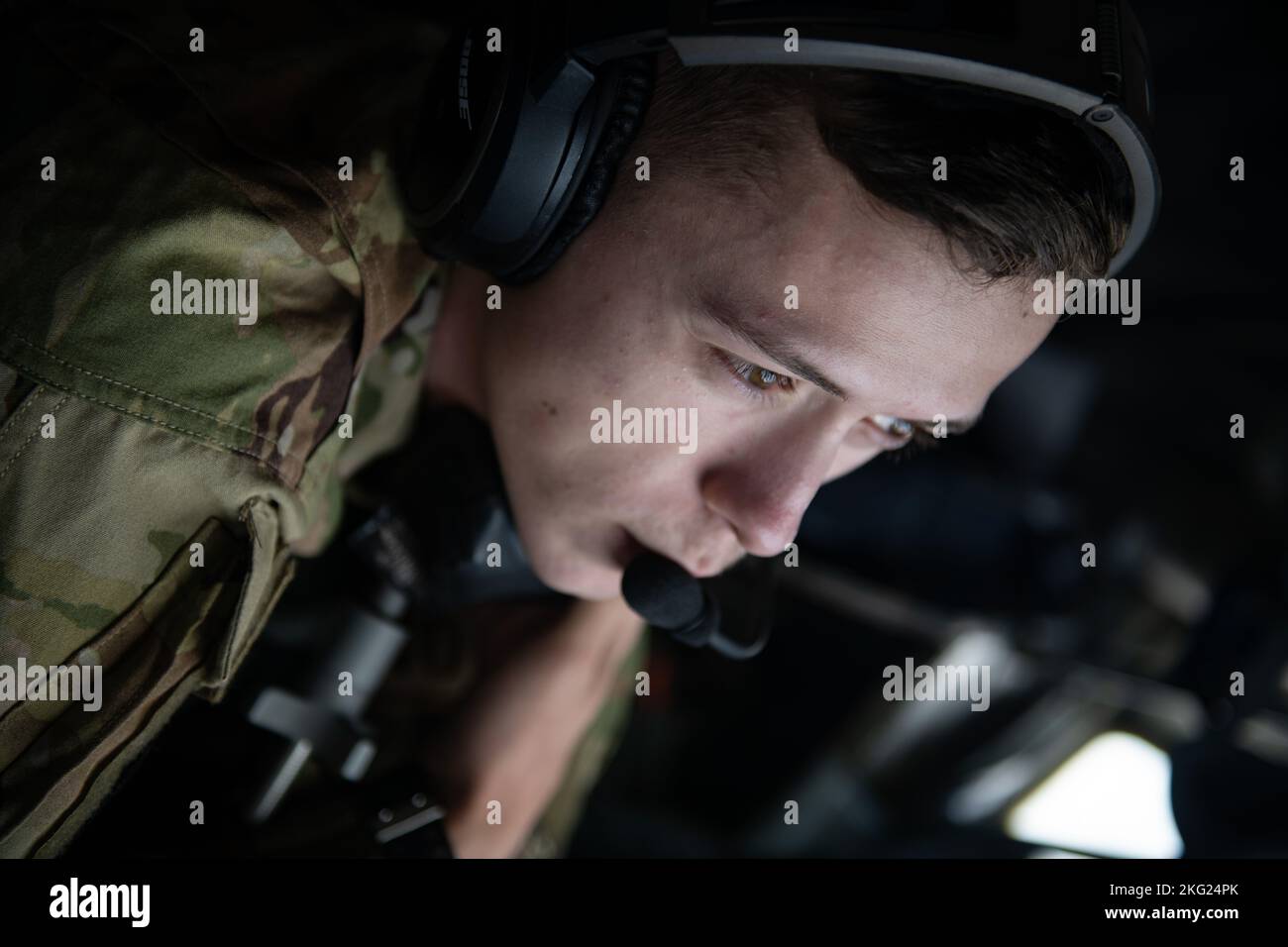 Airman 1st Class Ethan Parker, 909th Air Refueling Squadron boom ...