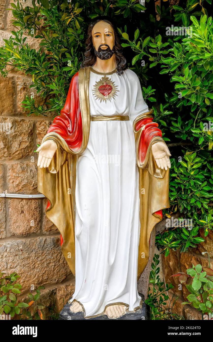 Jesus Christ statue in Deir Qannoubine monastery in the Qadisha ...