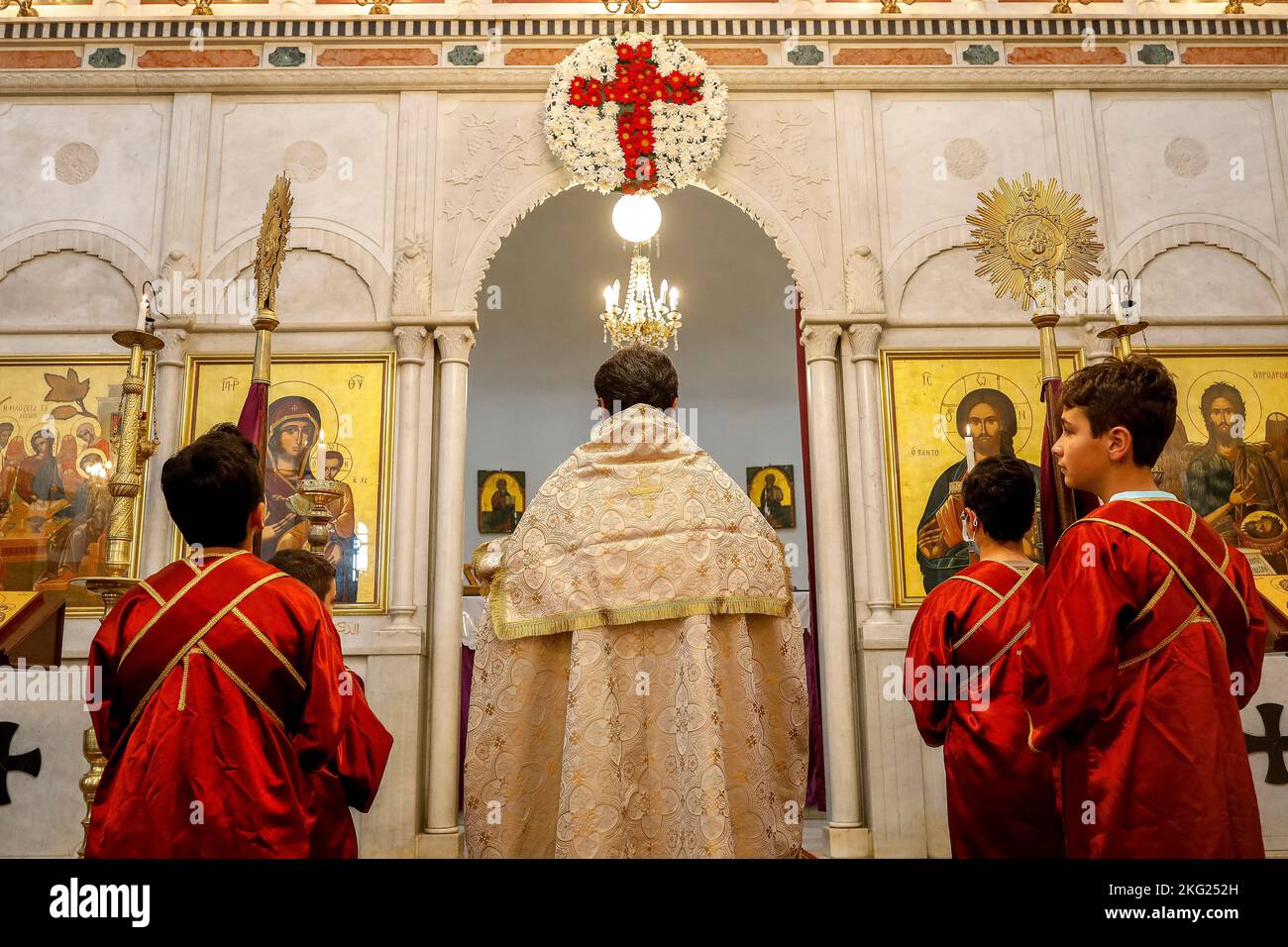 Easter week mass in Wadi El Chahrour El Suflah orthodox church, Lebanon ...
