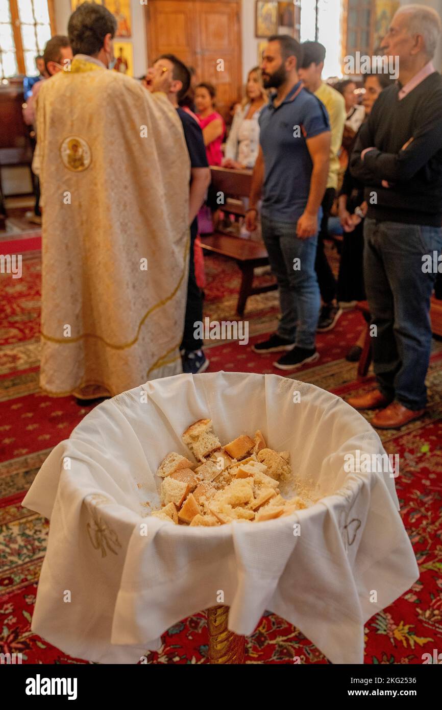 Easter week mass in Wadi El Chahrour El Suflah orthodox church, Lebanon ...