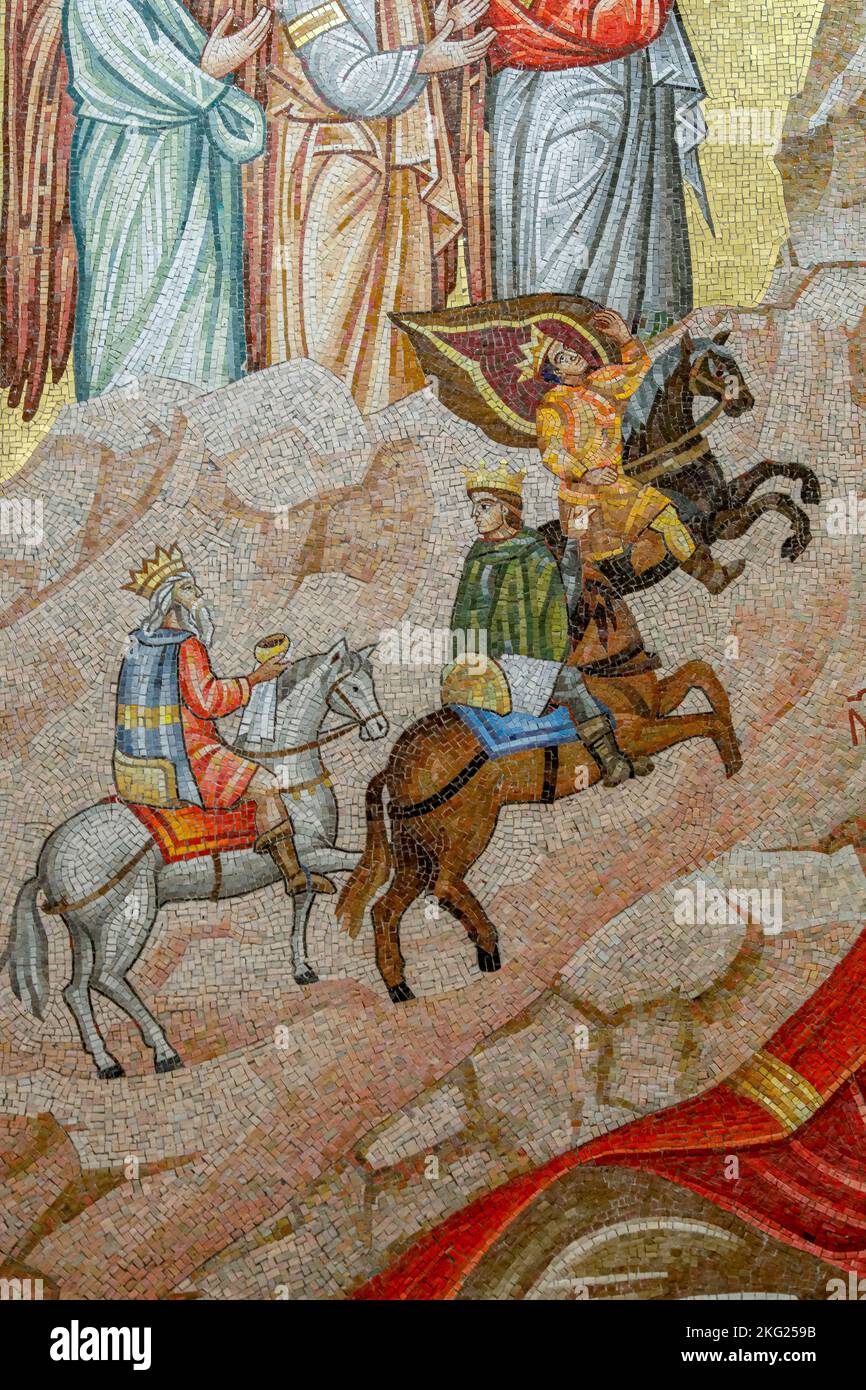 Saint Paul melkite (Greek catholic) cathedral, Harissa, Lebanon. Detail ...