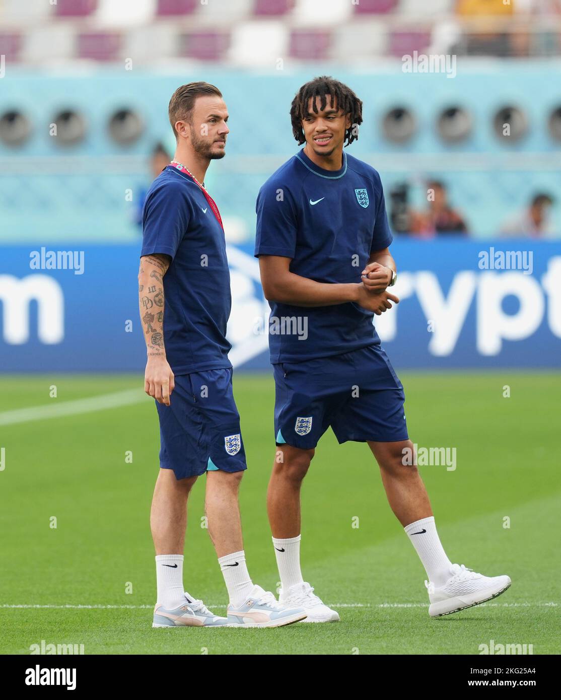 England's James Maddison (left) and Trent Alexander-Arnold before the ...