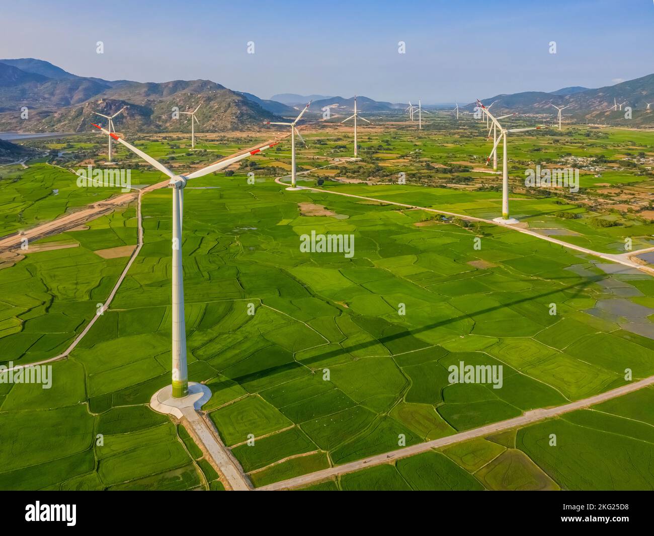 Windmill for electric power production, Wind turbines generating ...