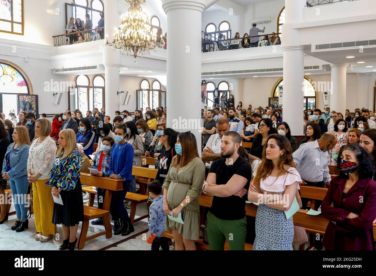 Palm sunday celebration in Our Lady maronite church, Houmal, Lebanon ...