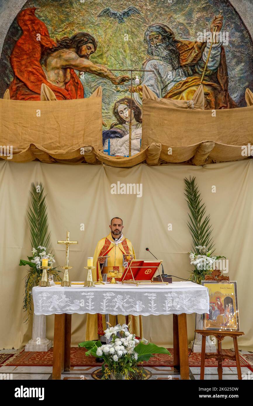 Palm sunday celebration in Our Lady maronite church, Houmal, Lebanon ...