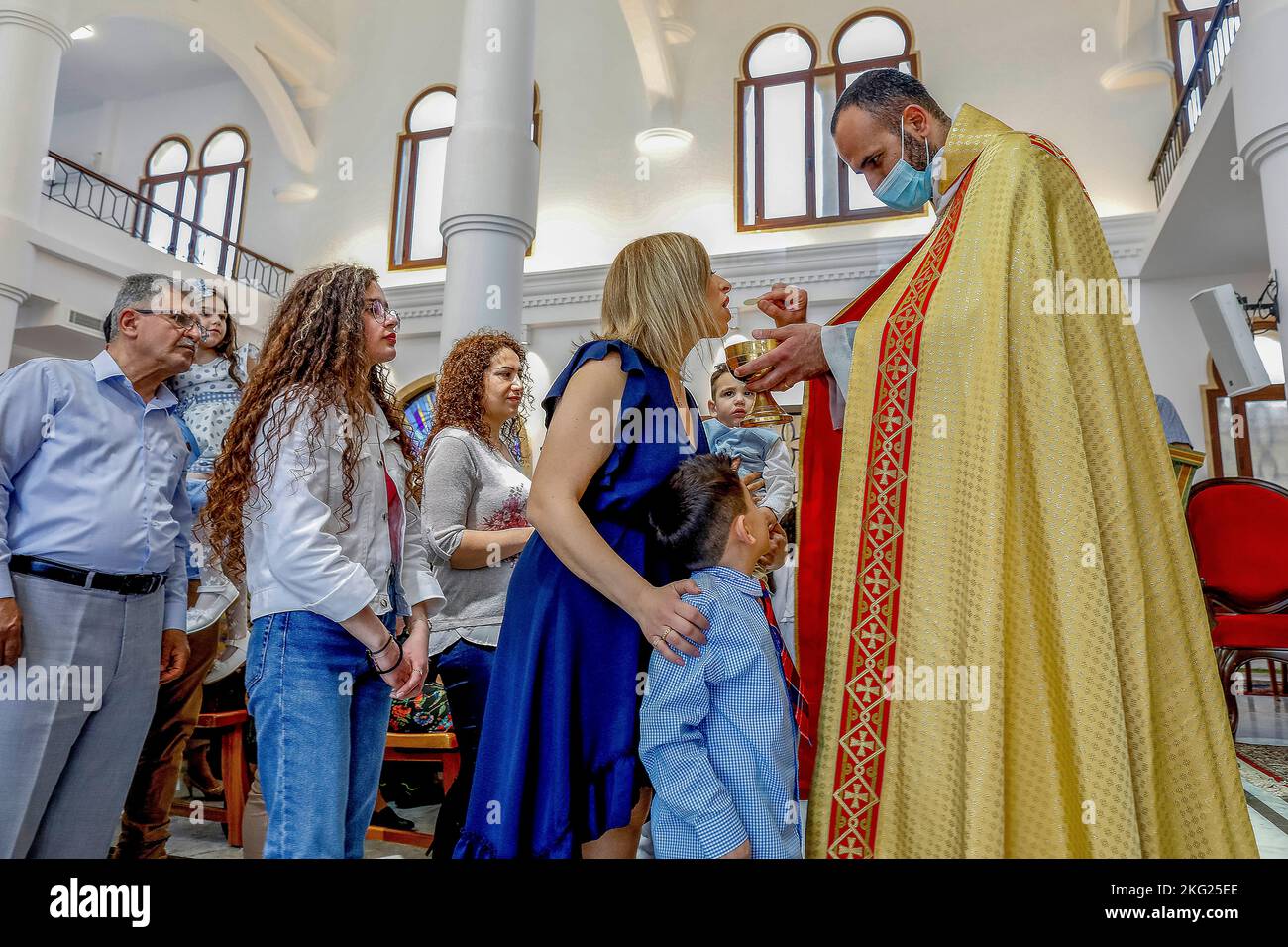 Palm sunday celebration in Our Lady maronite church, Houmal, Lebanon ...