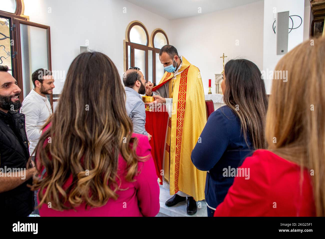 Palm sunday celebration in Our Lady maronite church, Houmal, Lebanon ...